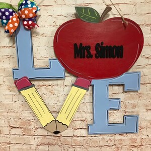 Love Teacher Door Hanger, Gift Idea, Classroom - Etsy