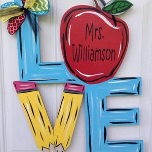 Love Teacher Door Hanger, Gift Idea, Classroom - Etsy