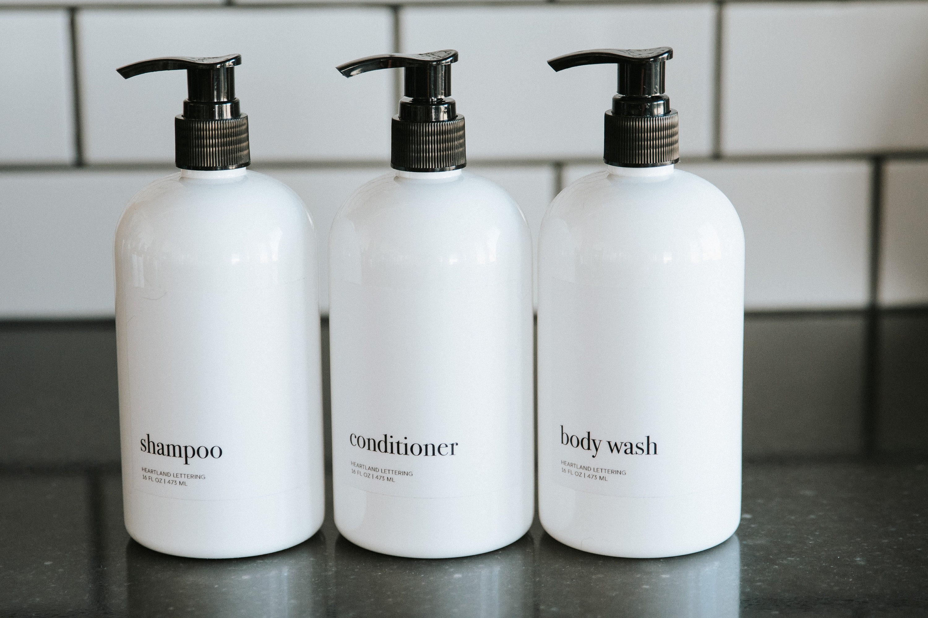 Set of 4 Shampoo Conditioner Body Wash Bottles Face Wash - Etsy