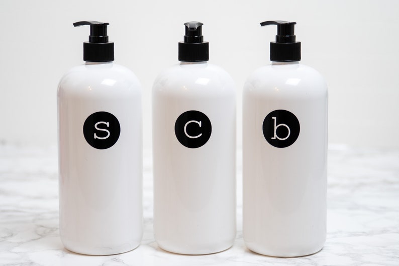 Large Shampoo Bottle Plastic 32 oz Bottle with Pump Modern | Etsy