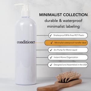 Minimalist White Shampoo Bottle With Pump: 16 Oz Refillable Plastic ...