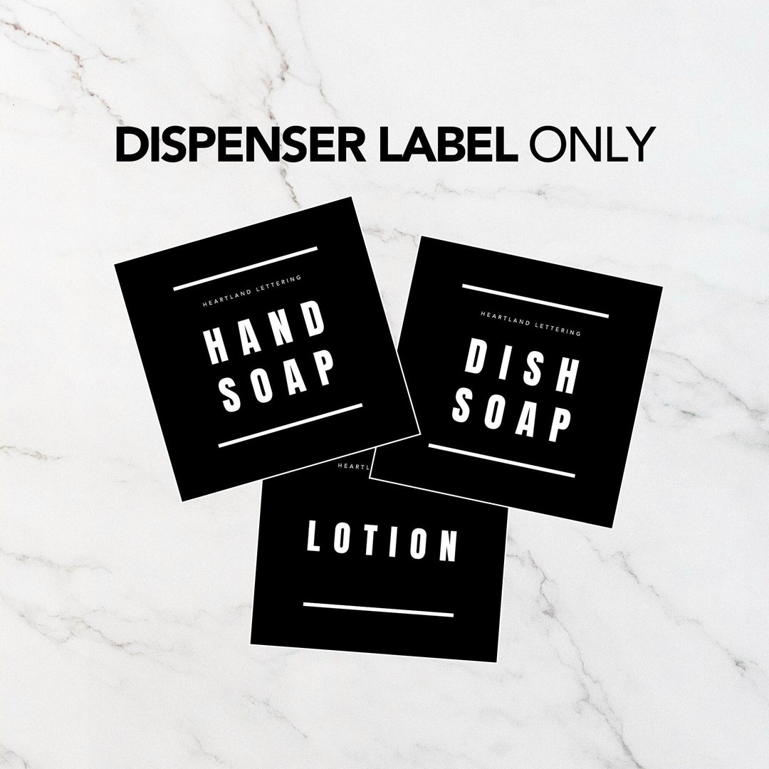 Farmhouse Kitchen Soap Dispenser Labels | Bold Waterproof Stickers ...