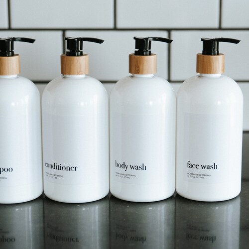 Shampoo Conditioner Body Wash Refillable Bottles Set Of Etsy