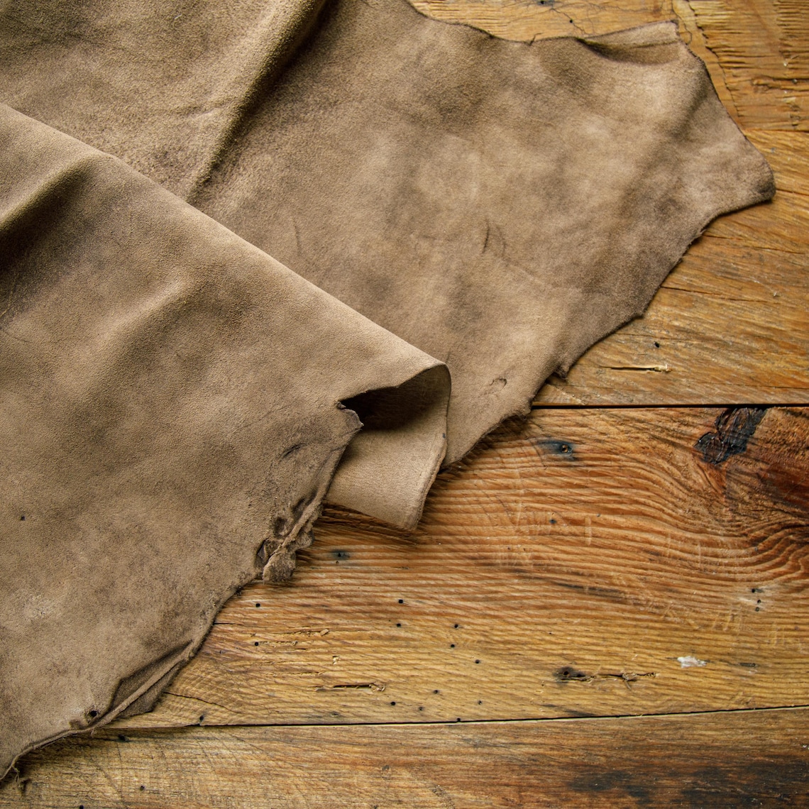 Goatskin Suede Leather Smoky Brown, Smooth Leather Fabric, Authentic ...