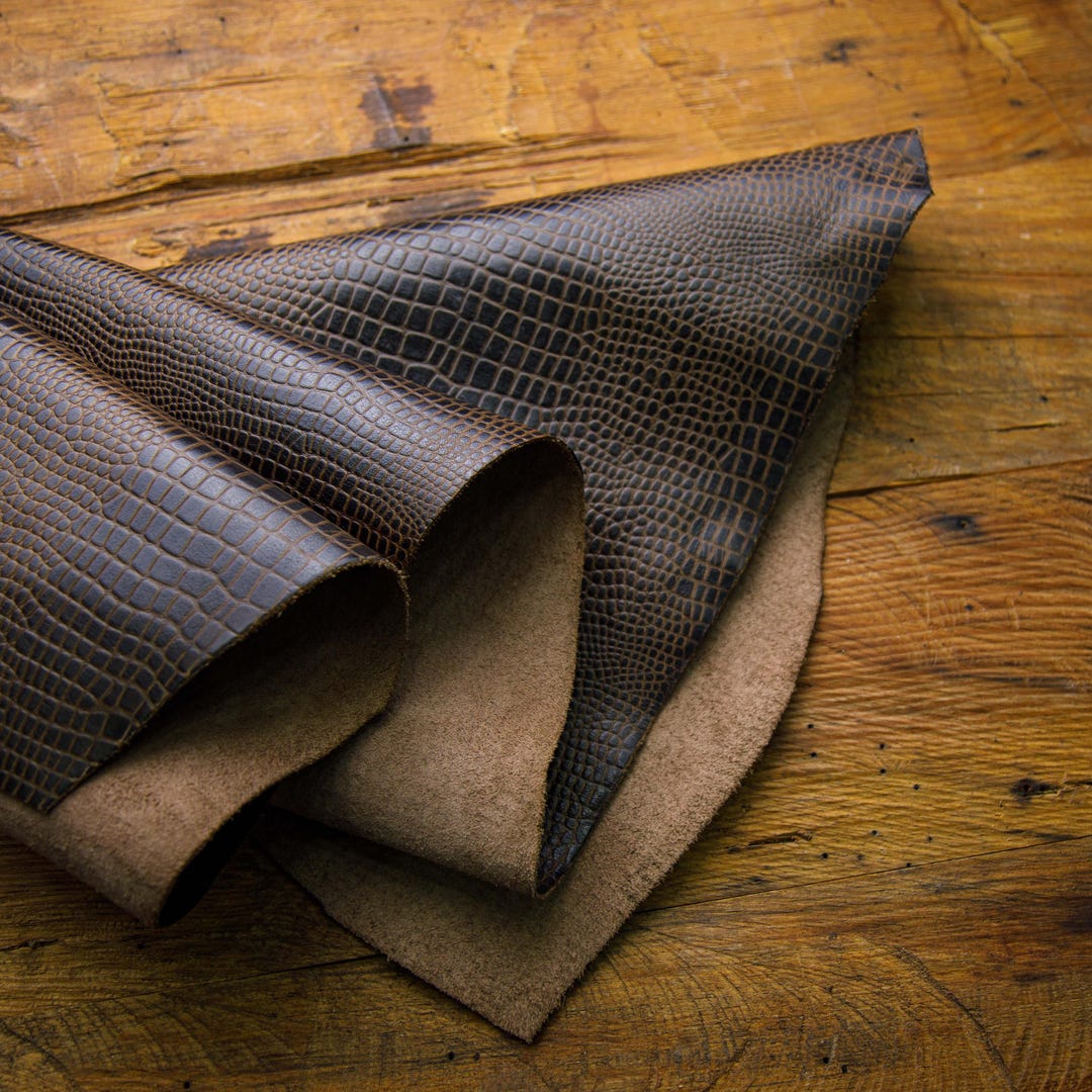 Crocodile Embossed Vegetable Tanned Cowhide Leather | Bags Hide | Car ...