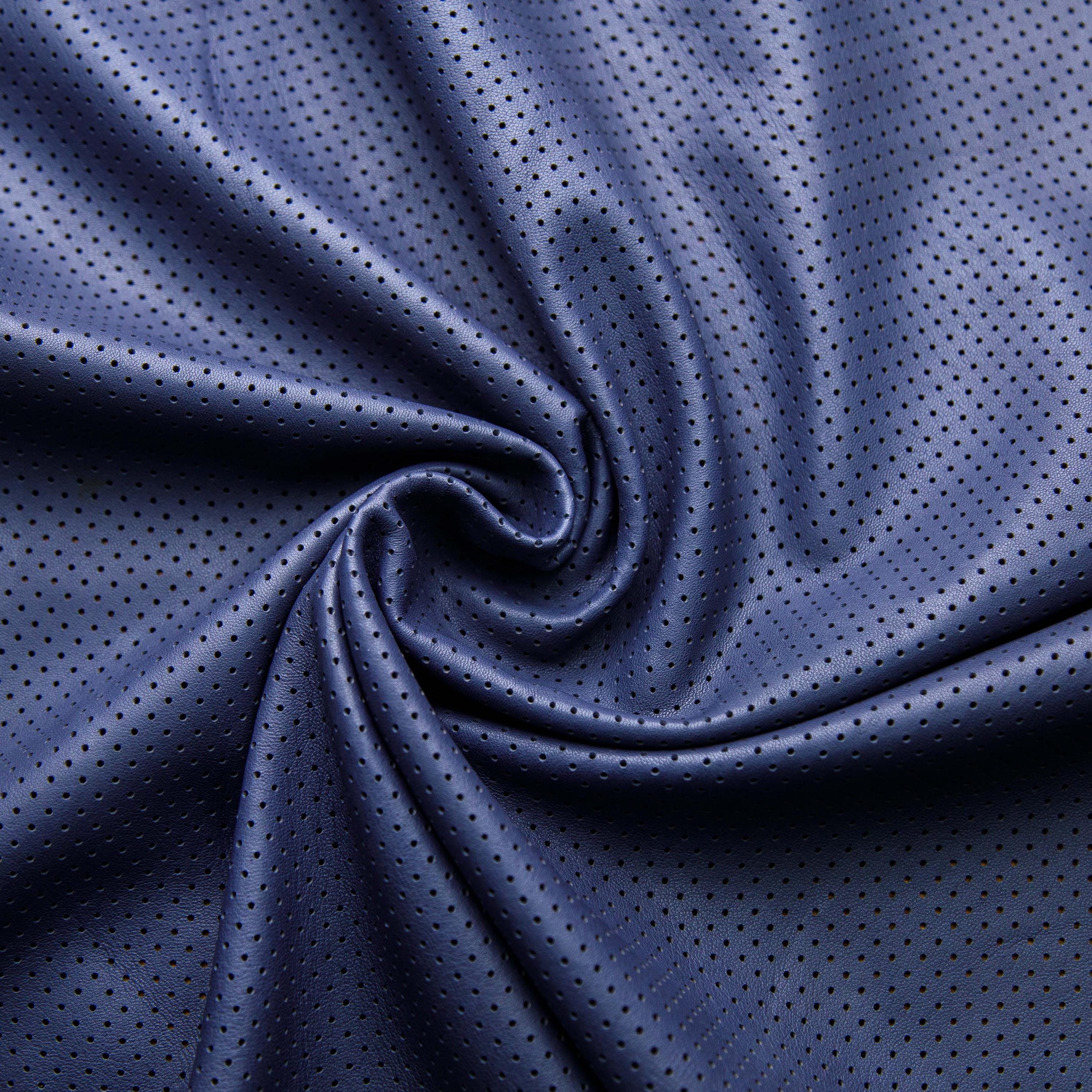 Midnight Navy Perforated Soft Leather, Pinhole Pattern, Cowhide ...