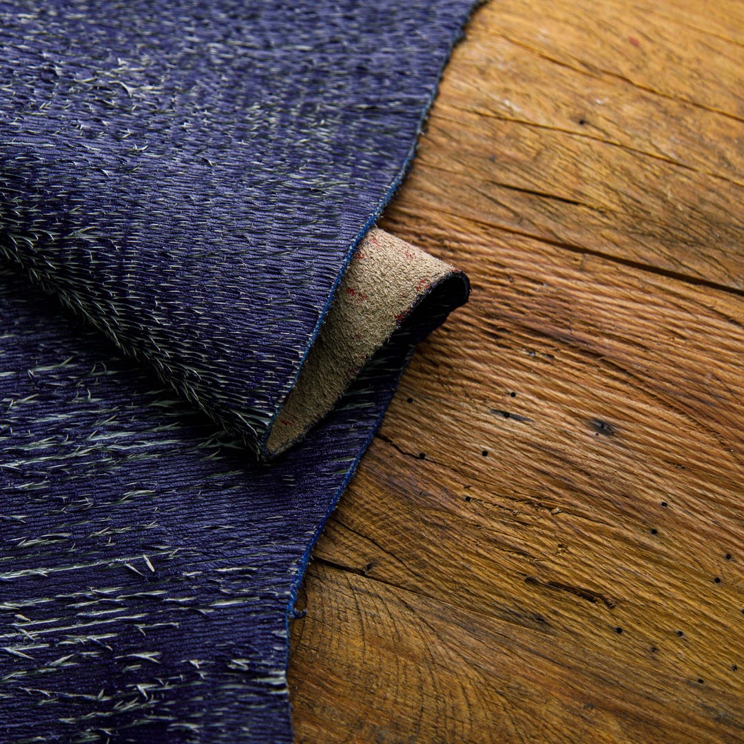 LASER CUT LEATHER, 3D Grass Plate Navy Blue, Cowhide for Fashion, Decor ...
