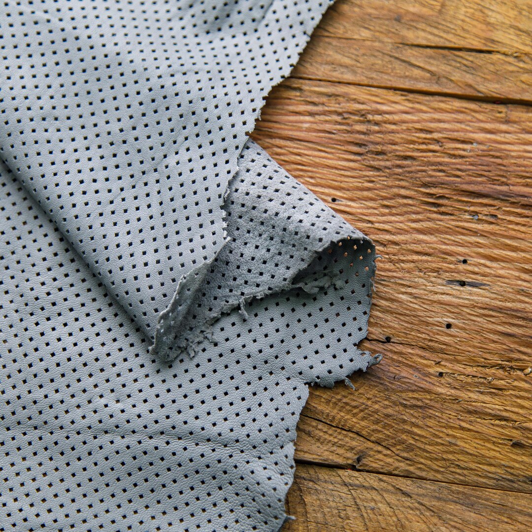 Silver Sage Perforated Soft Leather, Pinhole Pattern, Matte Finish ...