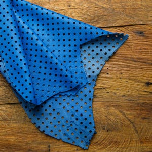 Cobalt Blue Perforated Soft Leather,genuine Italian Cowskin, Leather ...