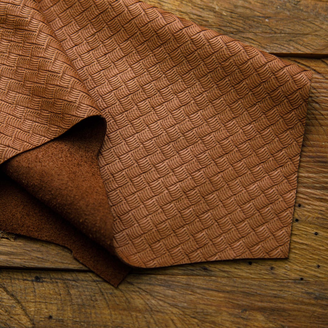 Tabba Brown 3D Embossed Pattern Leather, Stamped Leather for Bag ...