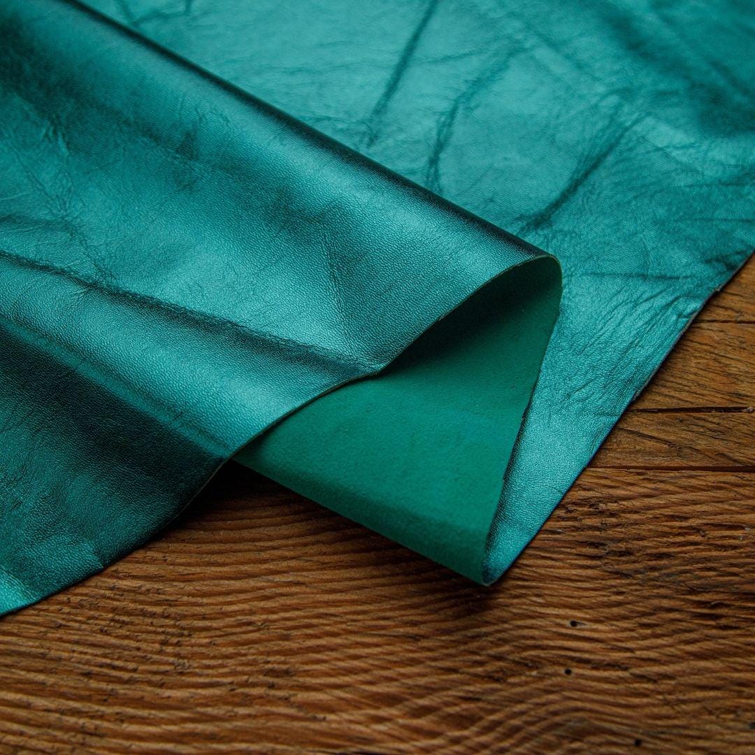 Green Metallic Leather,genuine Leather Hides for Crafting, Chrome ...