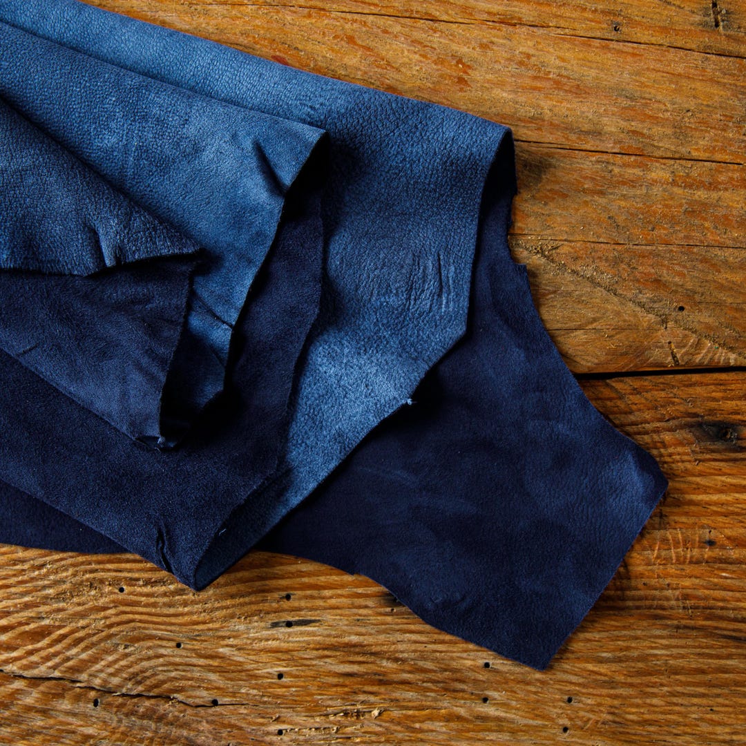 Midnight Blue Goat Suede – Genuine Suede, Leather for Crafts, Goatskin ...