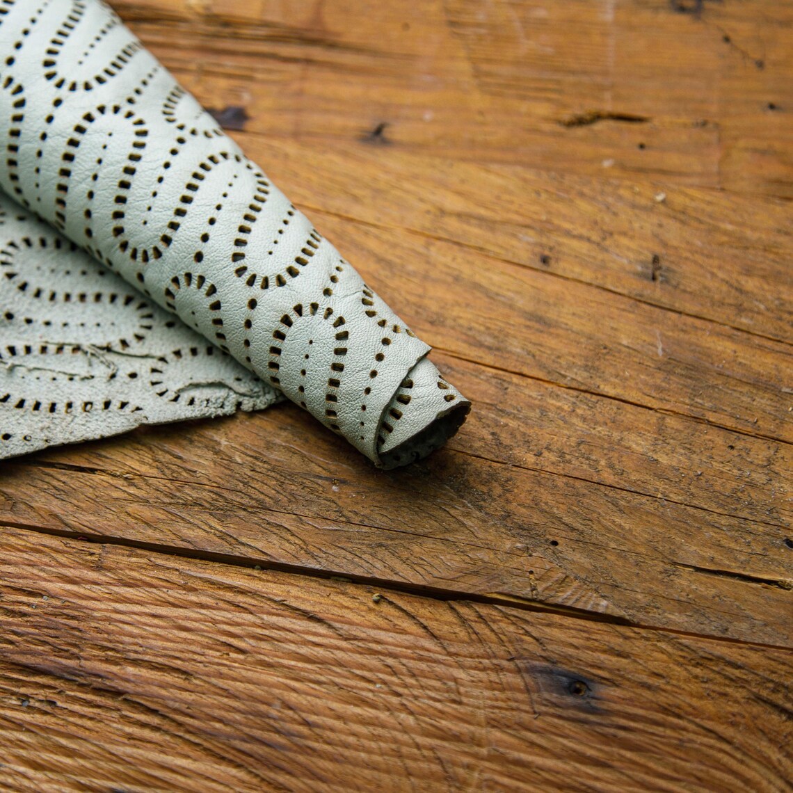 Off White Snake Lining Pattern Laser Cut Cowhide Leather, Crafts ...