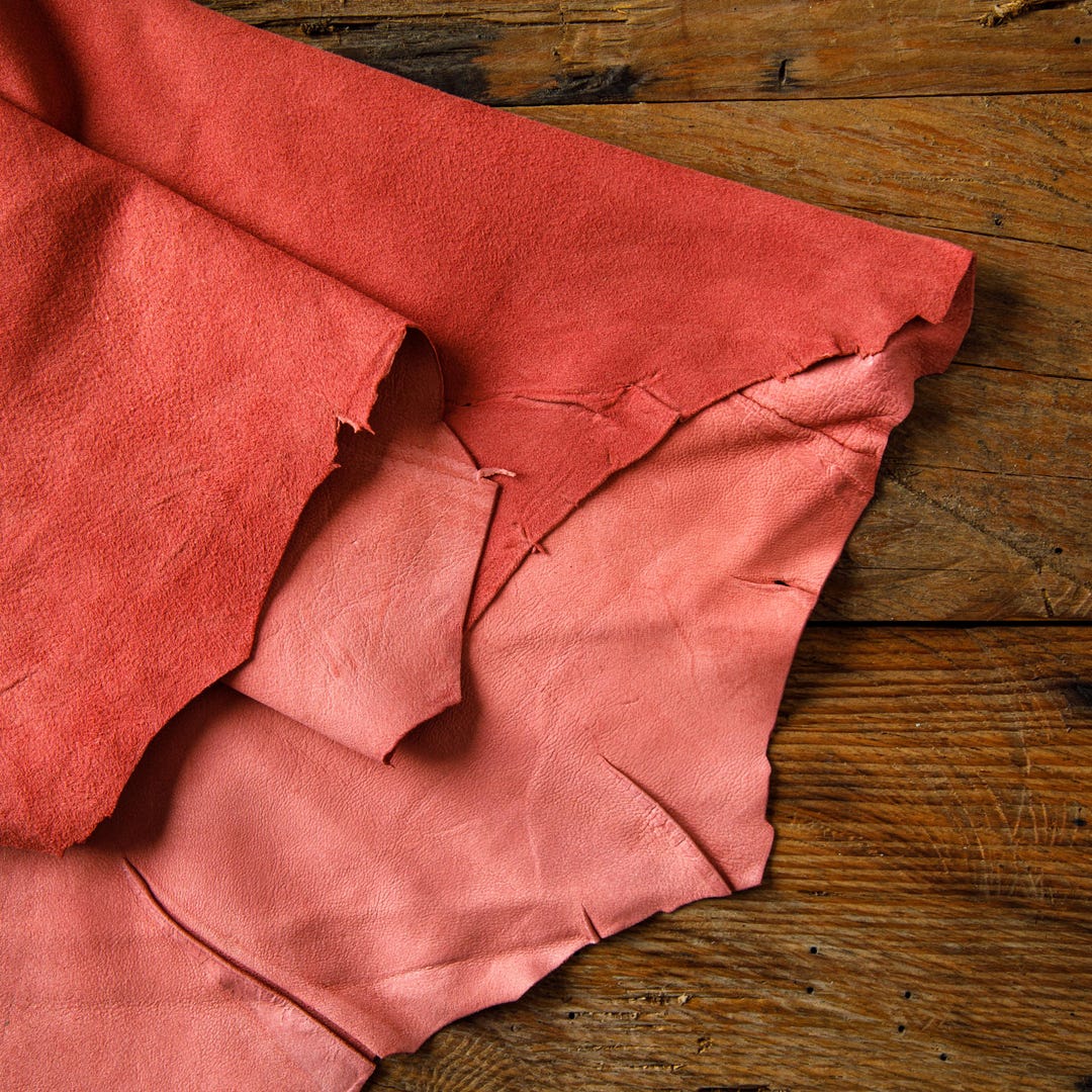 Rustic Rose Goat Suede – Soft Genuine Leather Skin for Jackets, DIY ...