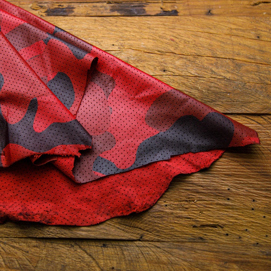 Camo Perforated Soft Leather, Pinhole Pattern, Matte Finish, Premium ...