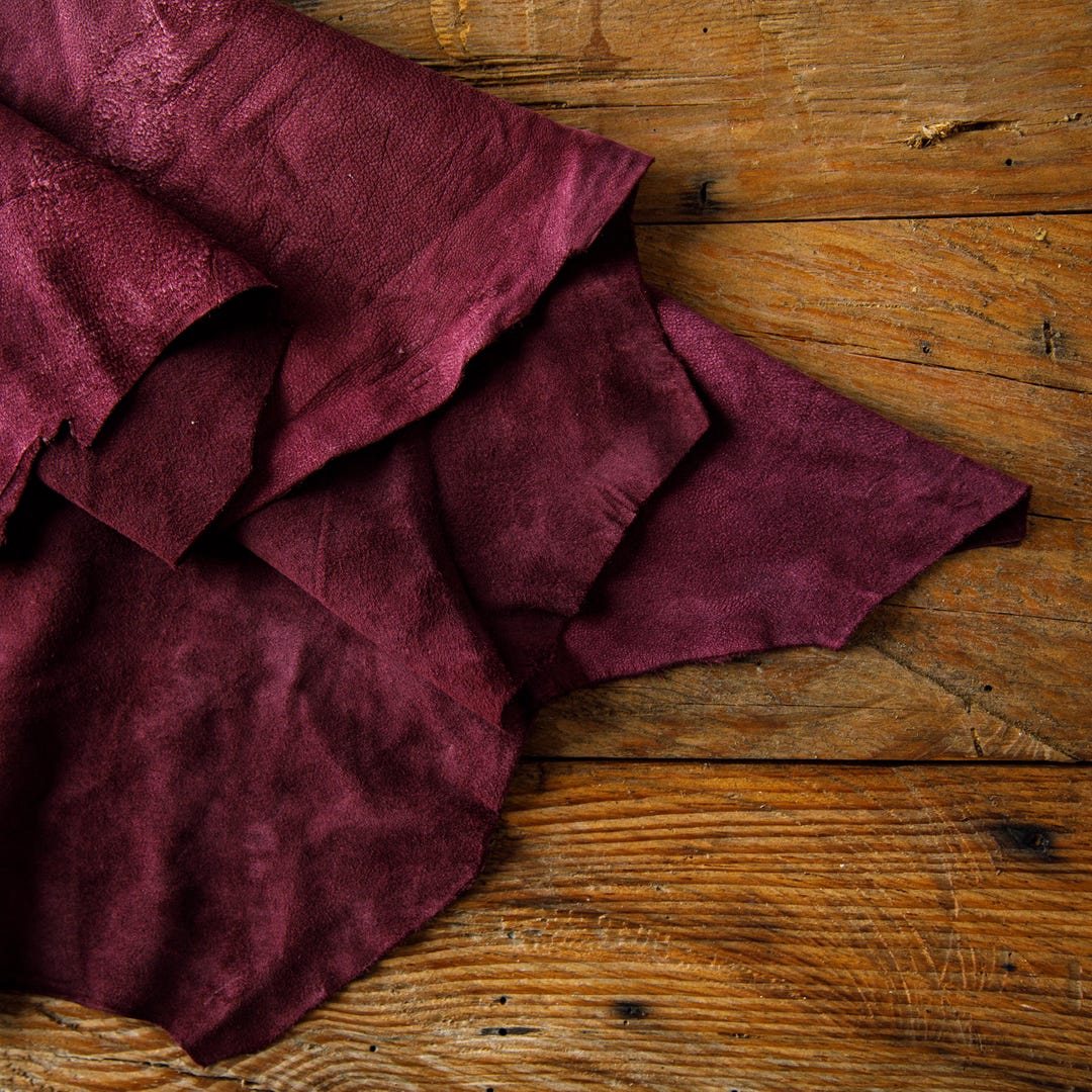 Burgundy Goat Suede – Real Goatskin Leather, Suede Jacket Hide, Leather ...