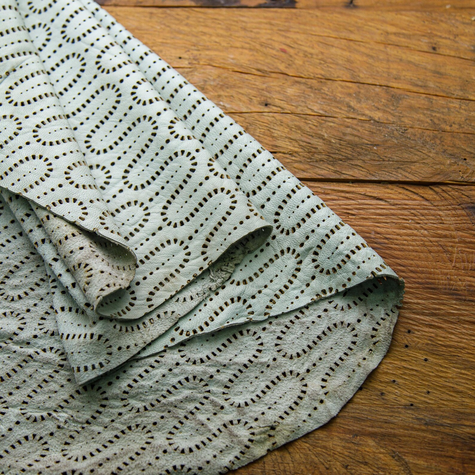 Off White Snake Lining Pattern Laser Cut Cowhide Leather, Crafts ...