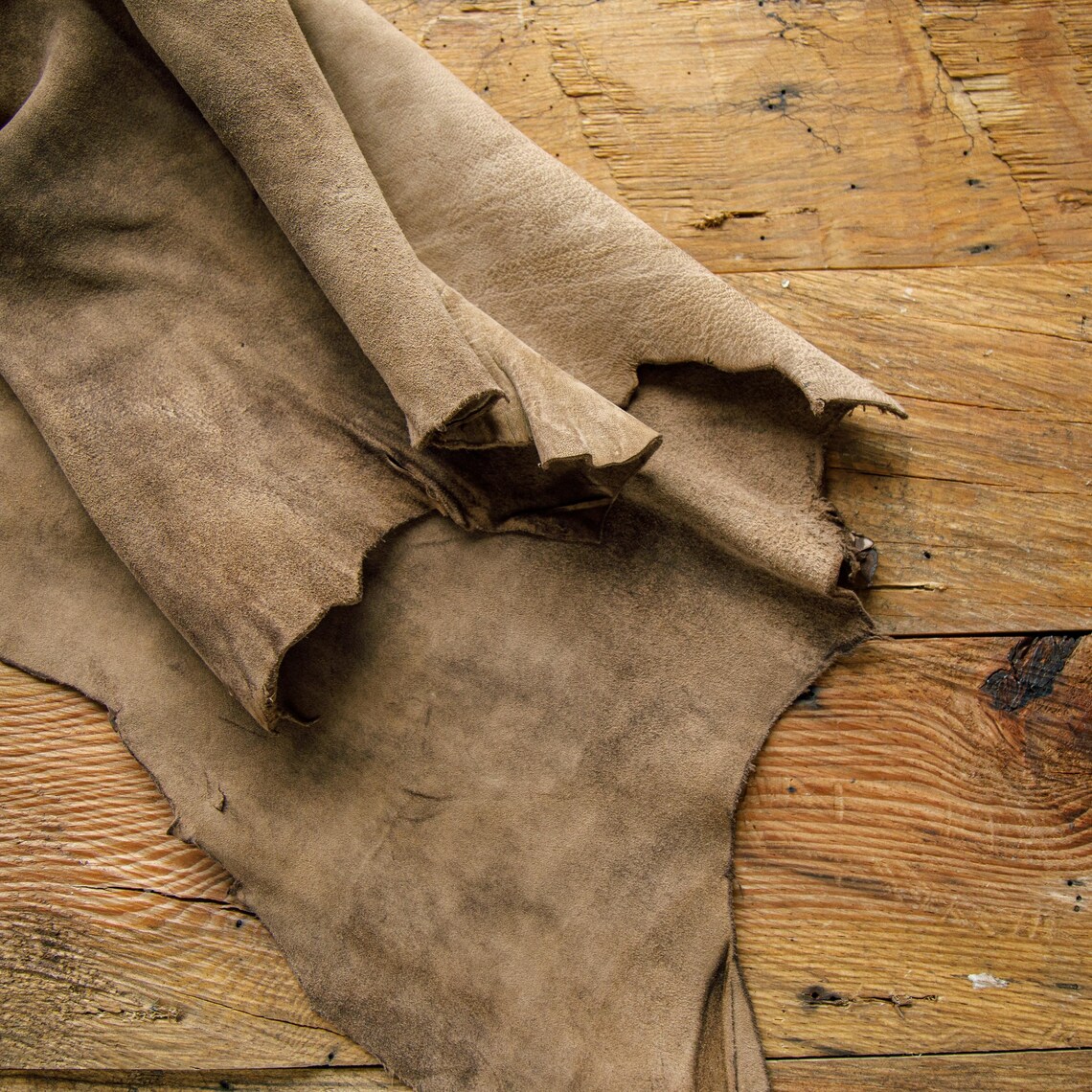 Goatskin Suede Leather Smoky Brown, Smooth Leather Fabric, Authentic ...