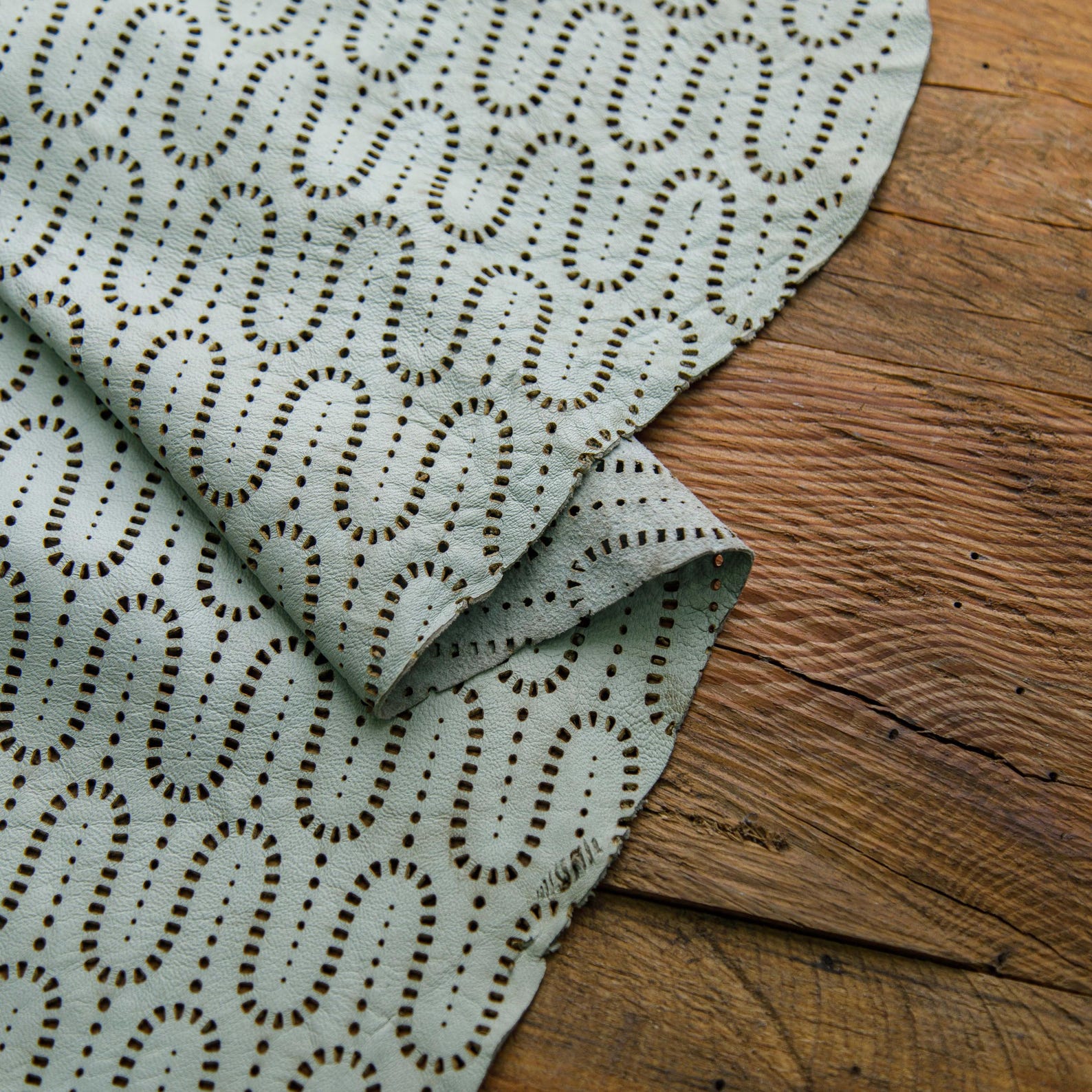 Off White Snake Lining Pattern Laser Cut Cowhide Leather, Crafts ...