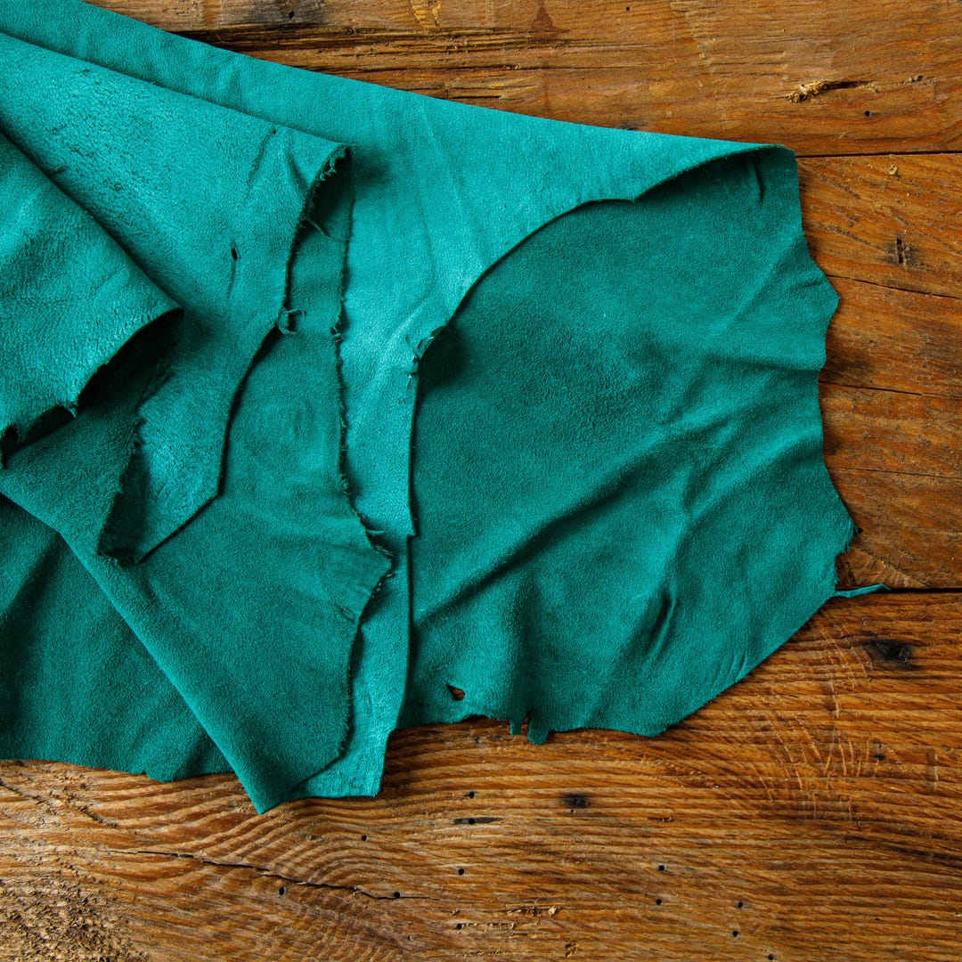 Emerald Green Goat Suede Leather – Soft Goat Suede Leather for Jackets ...