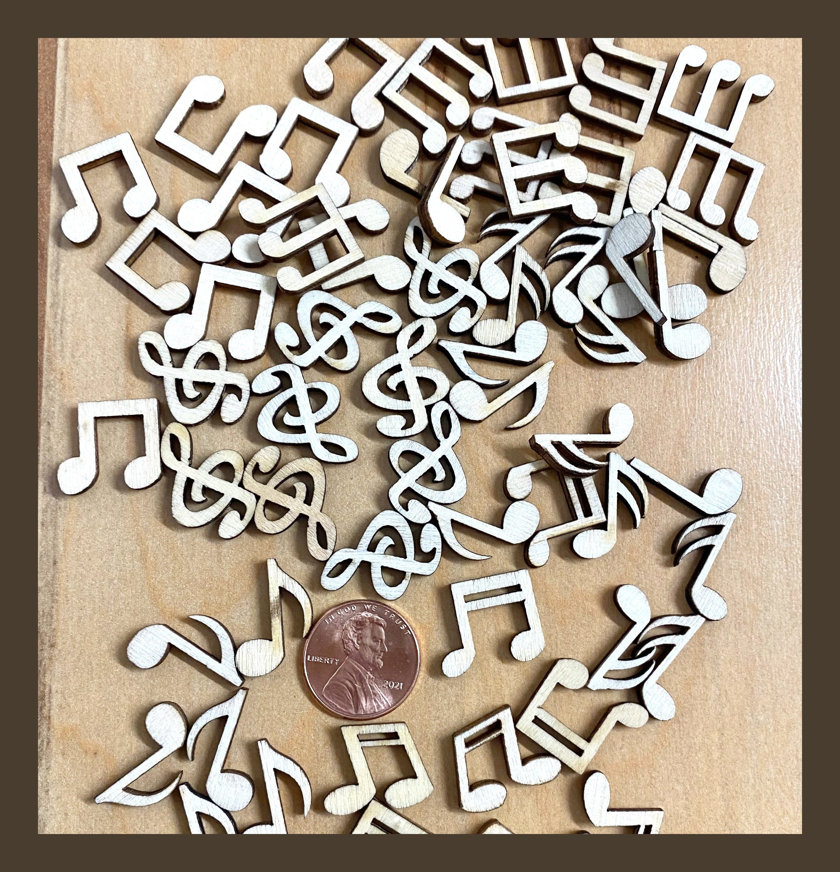 Wood Music Note Cutouts, Craft Embellishments, 48 Pcs - Etsy