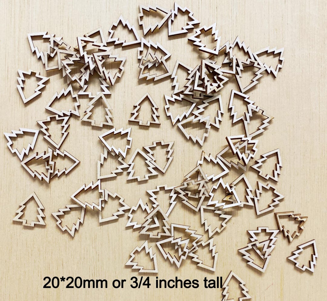 Wood Tree, Small, Tiny, Mini, Tree Cut Out, Unfinished Wood Tree ...
