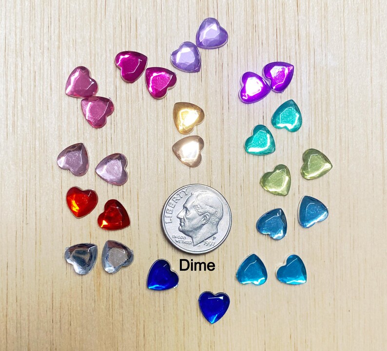 Red 8mm Heart, TINY, Heart Cabochon, Flat Back, Heart Embellishment ...