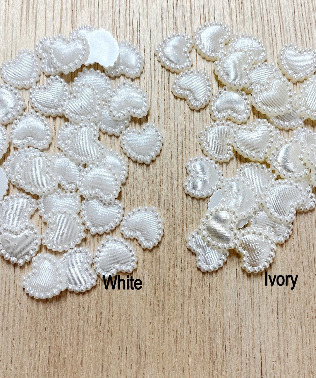 Heart Cabochon, READY DESCRIPTION, 50, Ivory or White, Not a Bright ...