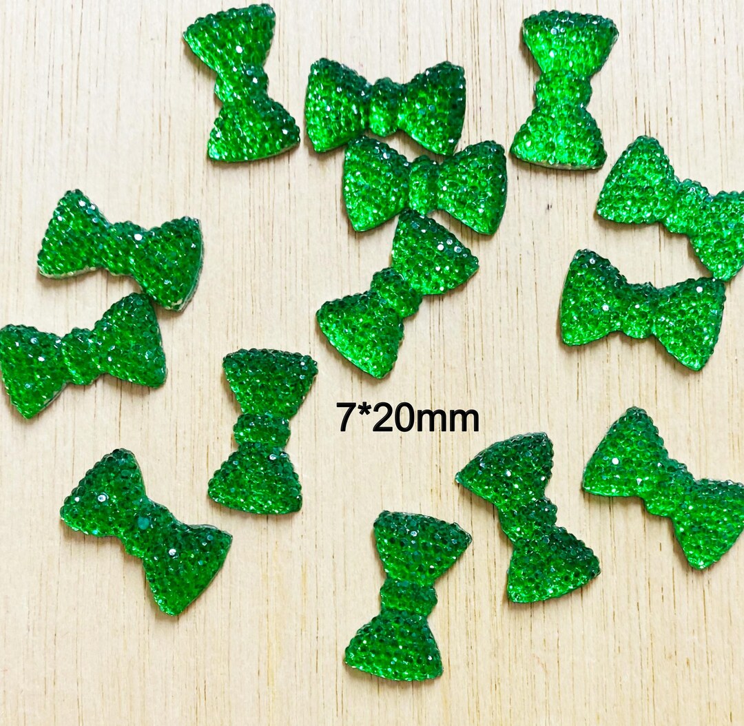 Green Bow Cabochon, Acrylic, Craft Supplies, Large Bows, Embellishment ...