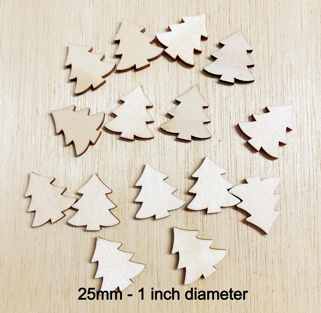 Wood Tree, 1 Inch, Unfinished Wood Tree, Wood Tree, Cut Out, Wooden ...