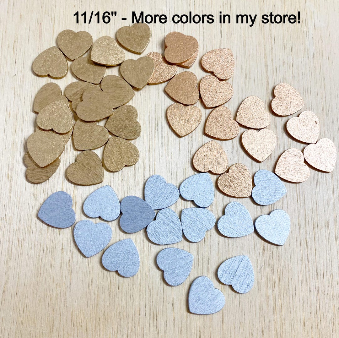 SMALL Wood Hearts, Silver Wood Heart, Bronze Wood Heart, Heart Cut Out ...
