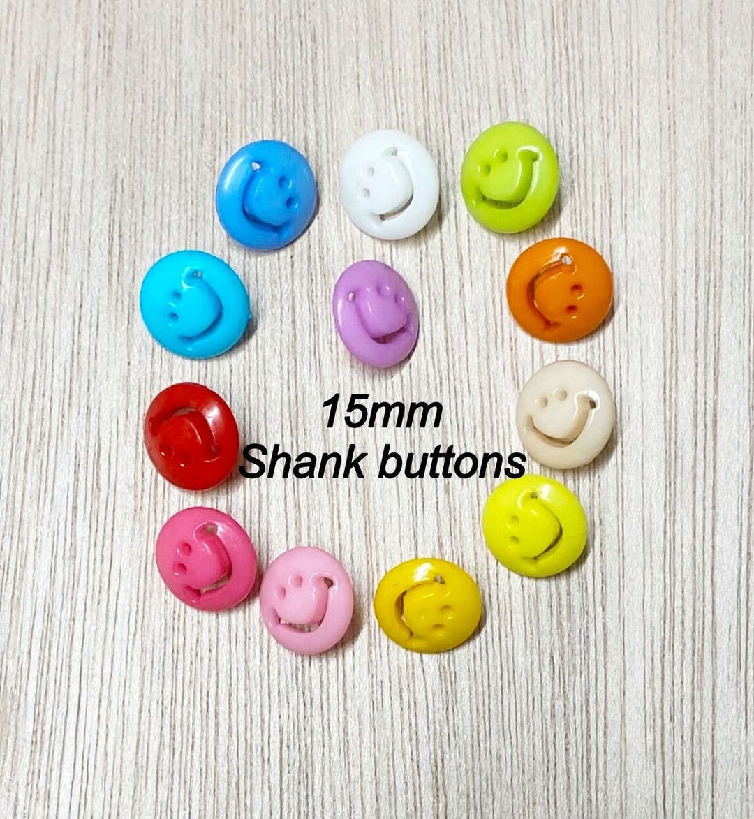 15mm Smiley Face Shank Buttons, Plastic Sewing Supplies - Etsy