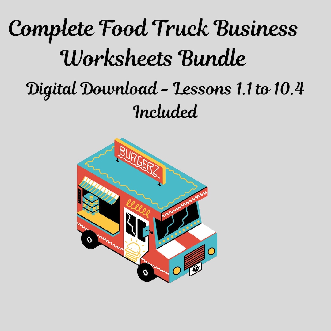 Complete Food Truck Business Worksheets Bundle - Digital Download for ...