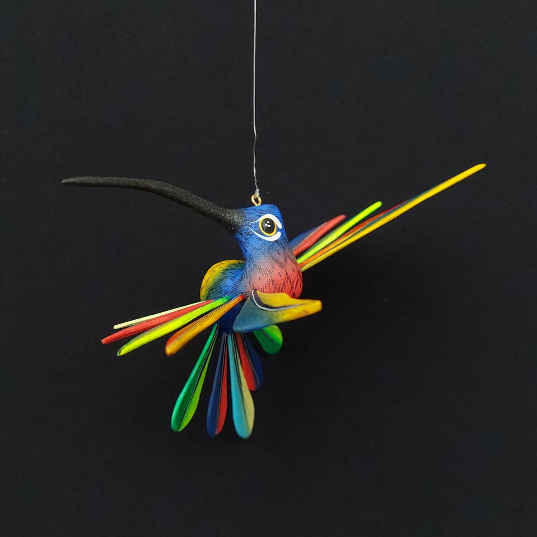 Alebrije De Colibrí Colgante Tallado En Madera Oaxaqueña. Arte - Etsy