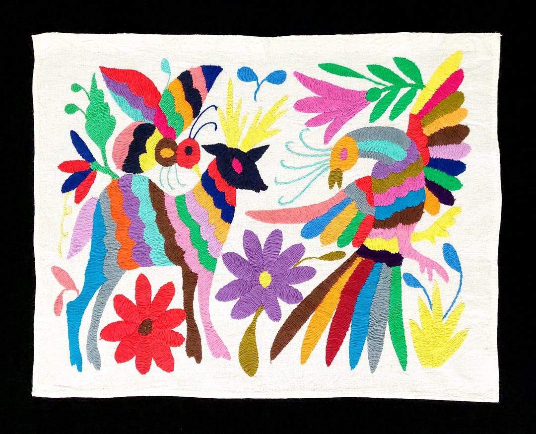 Nice Otomi Embroidery From Tenango De Doria. Mexican Textile. Mexican ...
