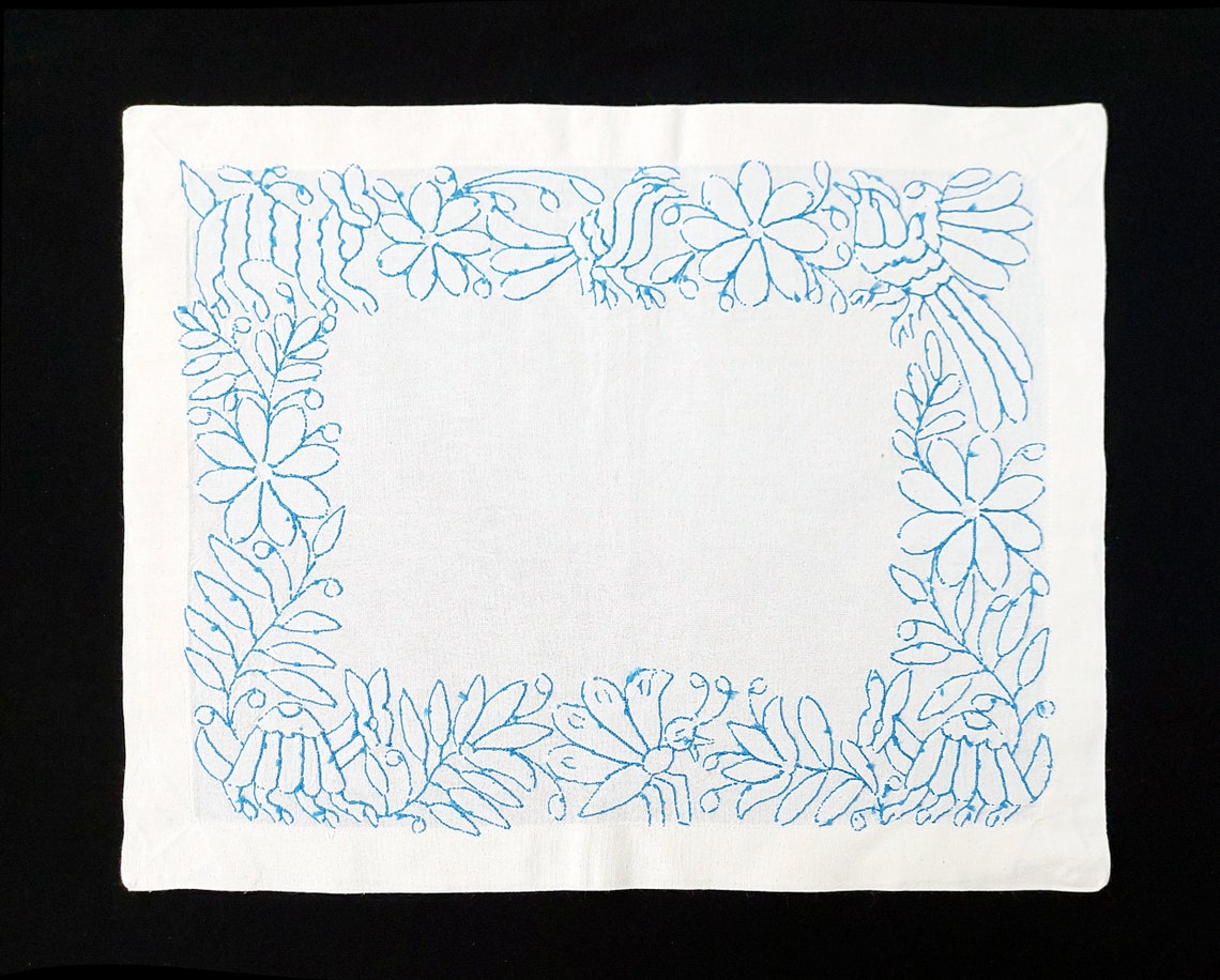 Beautiful Otomi Embroidered Fabric From Tenango De Doria. Mexican ...
