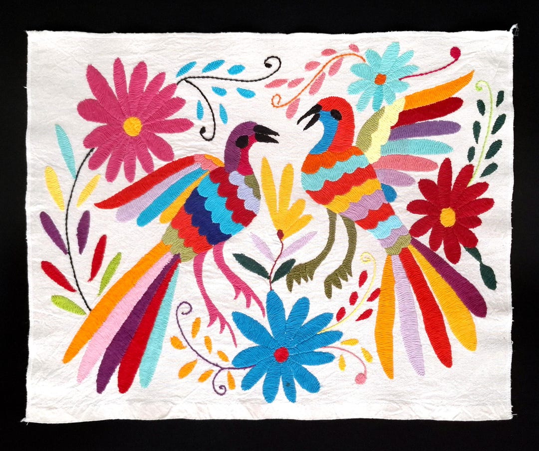 Beautiful Otomi Embroidered Textile From Tenango De Doria. Mexican ...