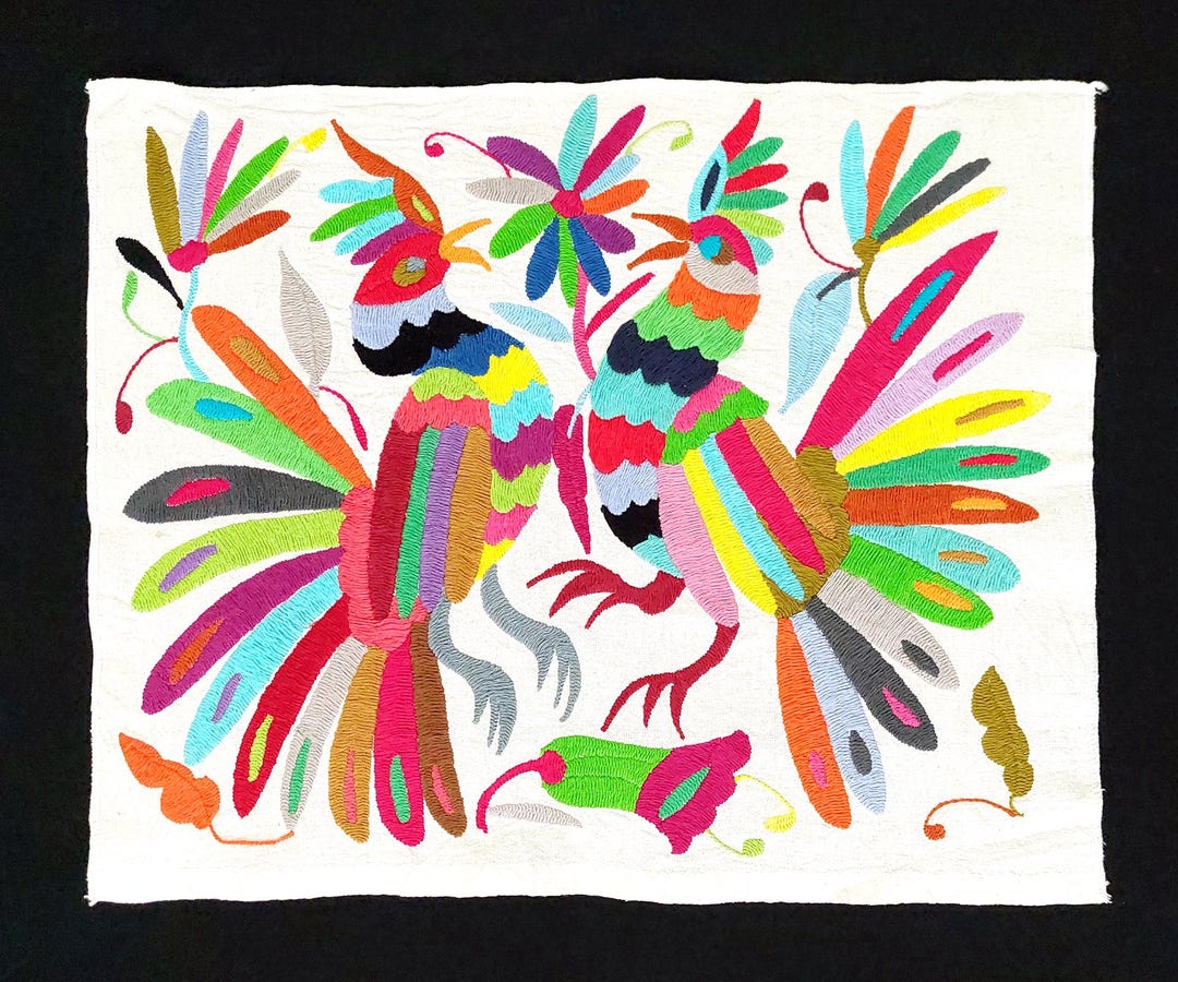 Beautiful Otomi Embroidery From Tenango De Doria. Mexican Textile ...