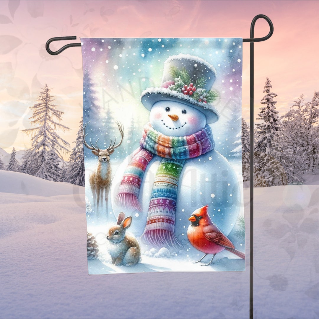Adorable Eco-friendly Snowman Flag 12x18 Adds Winter Whimsy to Your ...