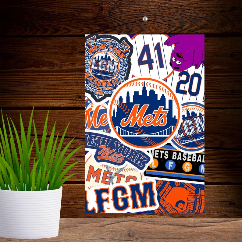 NY "12x18" Sticker Pattern – Unique Baseball Sticker Style Game Day ...