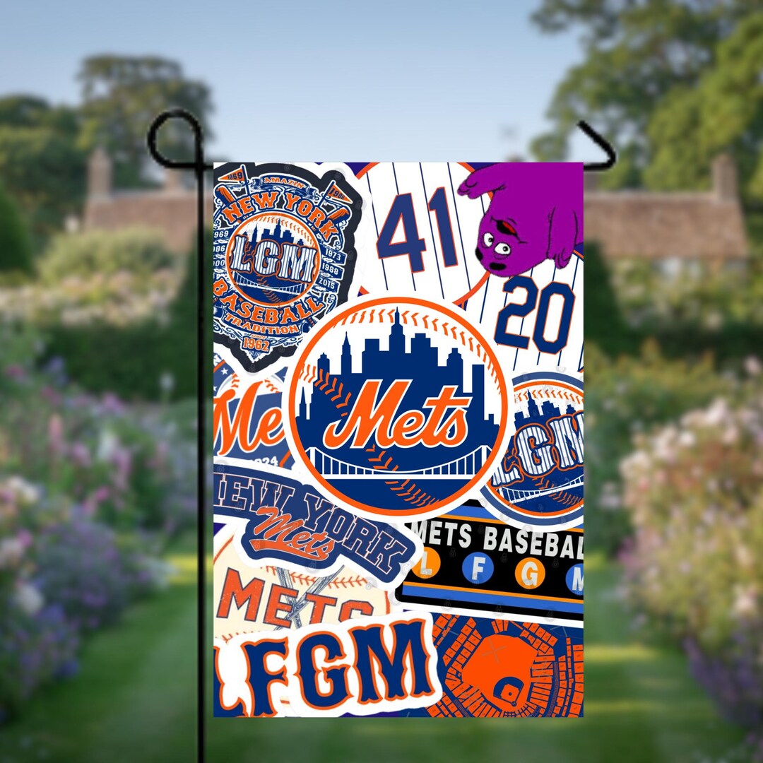 New York Mets 12x18 Sticker Pattern Unique MLB Sticker Style Game Day ...
