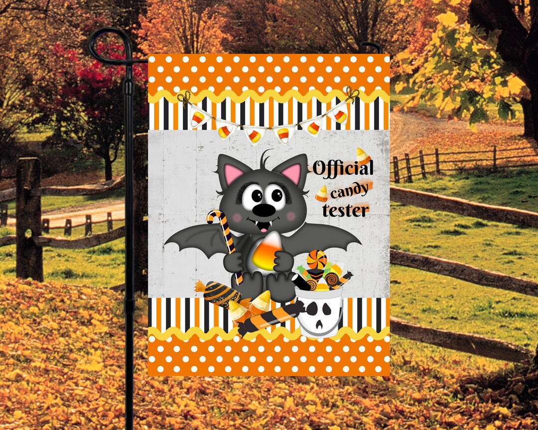 Halloween Bat Candy Tester Garden Flag: Spooky Delights, 12x18 - Etsy