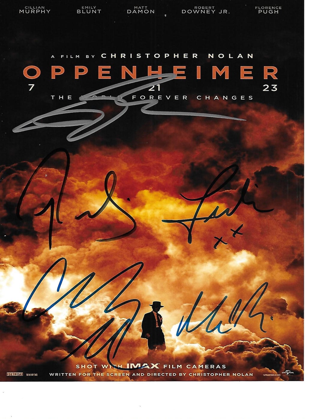 Award Winning Movie "oppenheimer" Cast Signed 8x10 Movie Promo ...