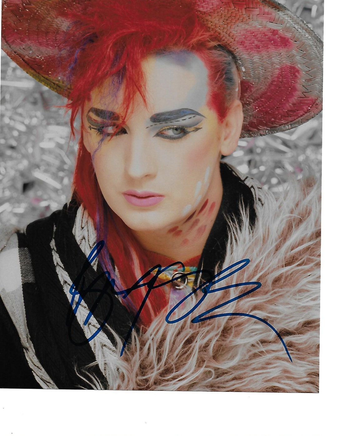 Hit Making Singer "boy George" Very Nicely Autographed 8x10 Photo - Etsy