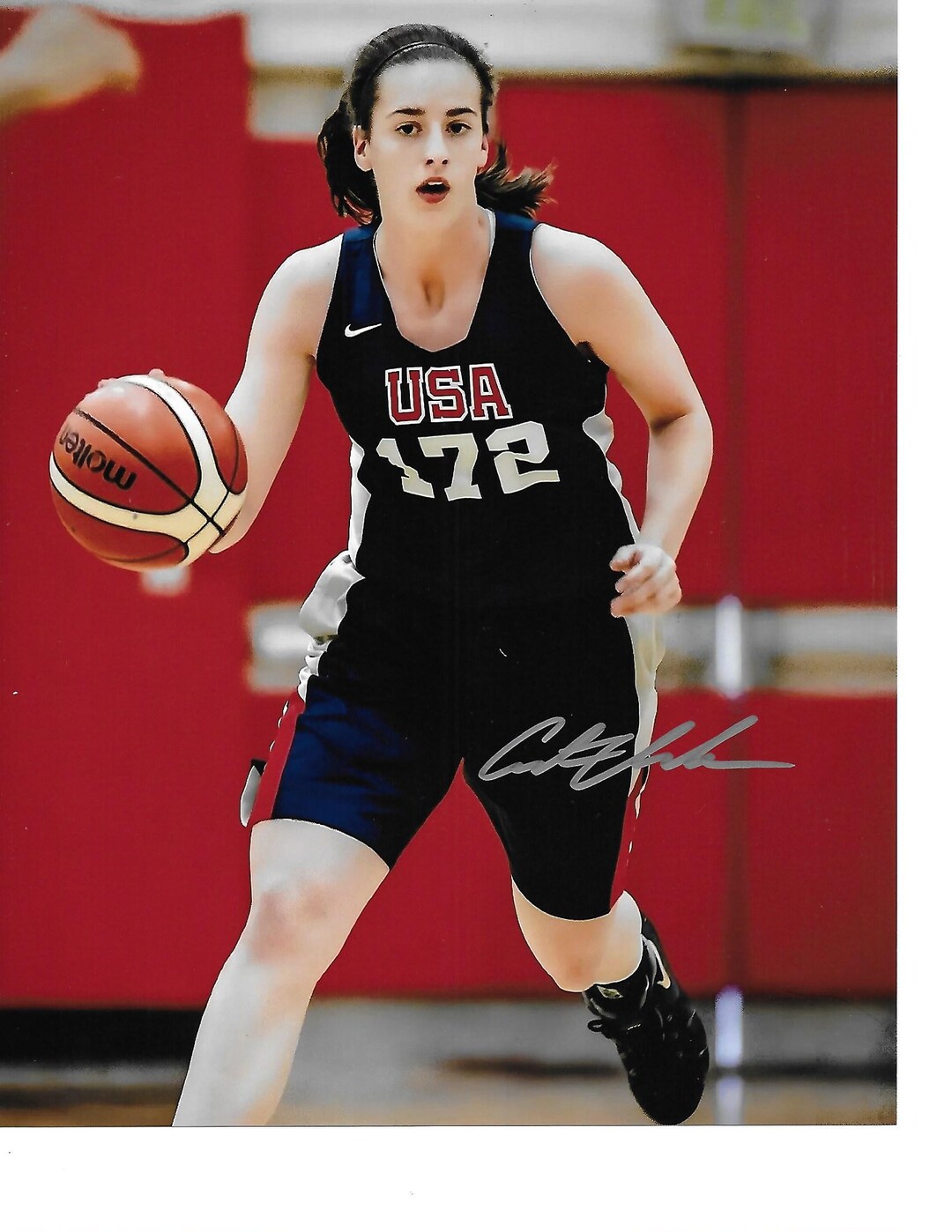 Basketball Super Star CAITLIN CLARK Signed USA Game Day 8x10 Photograph ...