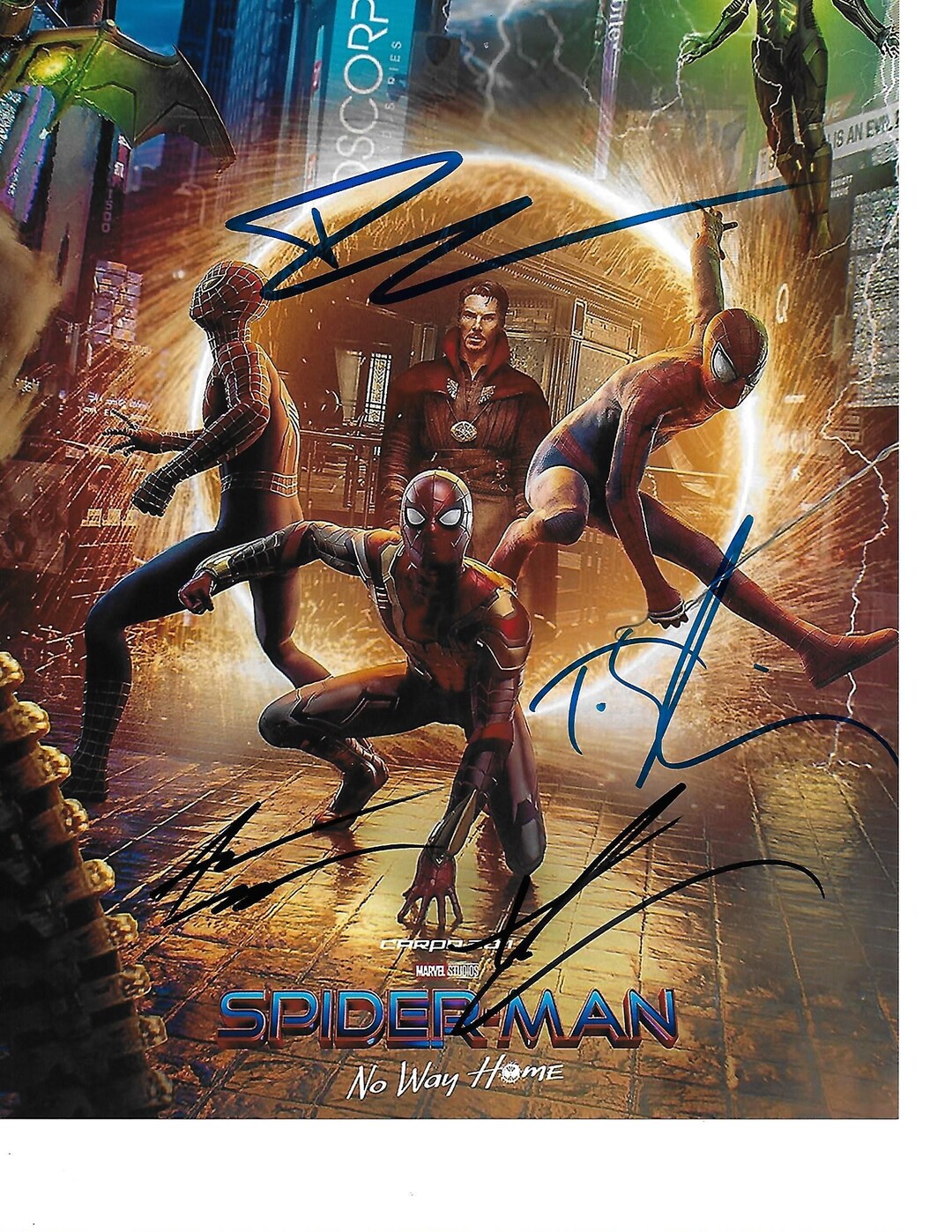 Awesome Triple Signed spiderman Actors Including Maguire Holland and ...