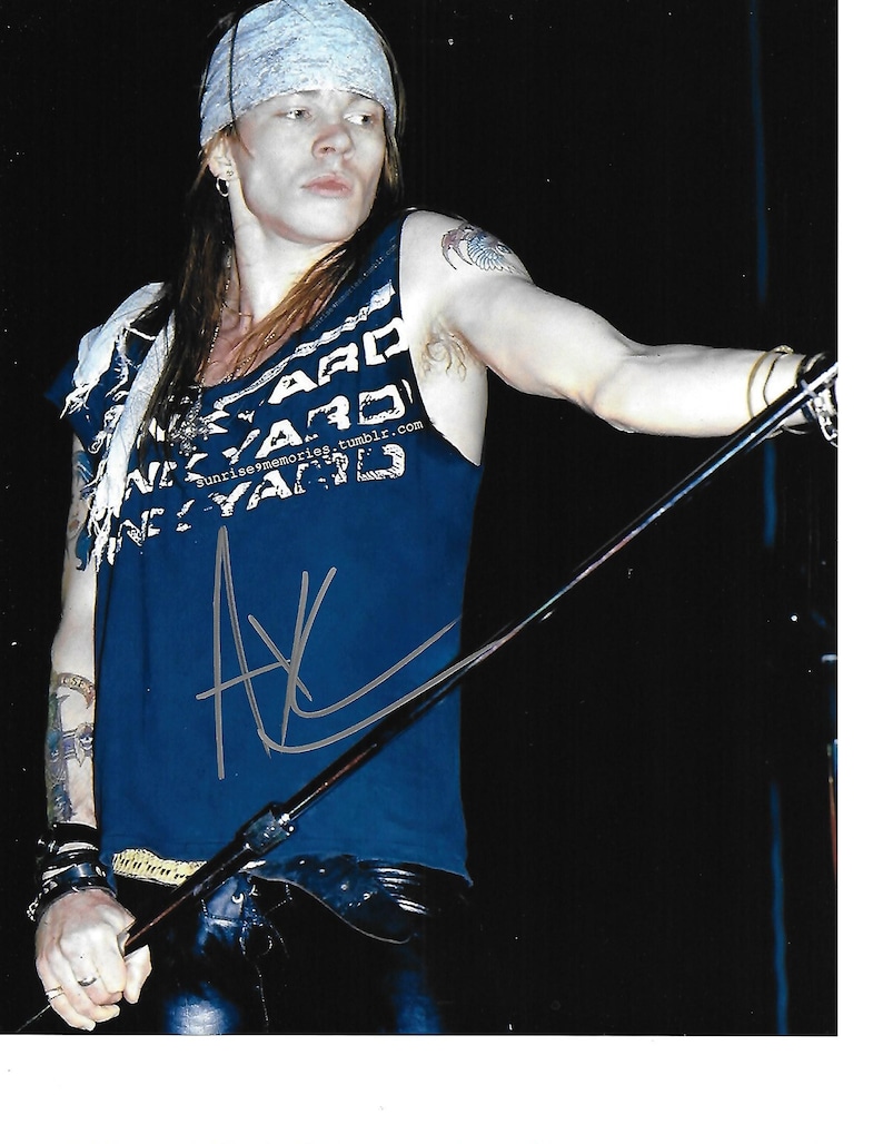 Rock N' Roll Musician and Frontman AXL ROSE Autographed Stage 8x10 ...