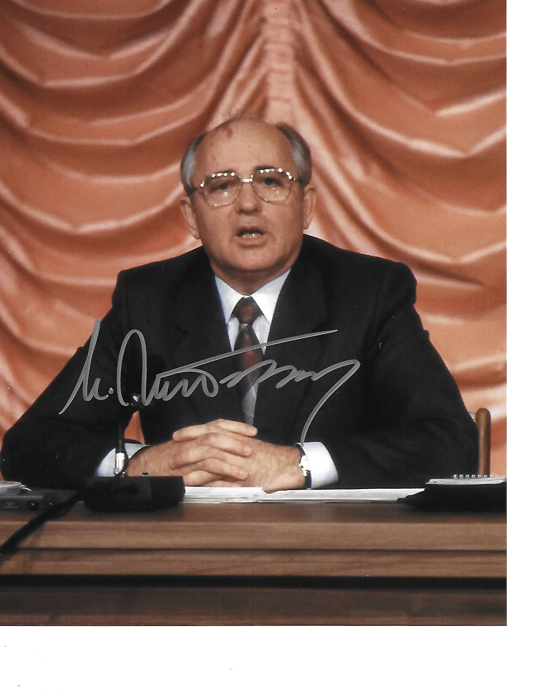 Former Russian Politician MIKHAIL GORBACHEV Autographed 8x10 - Etsy