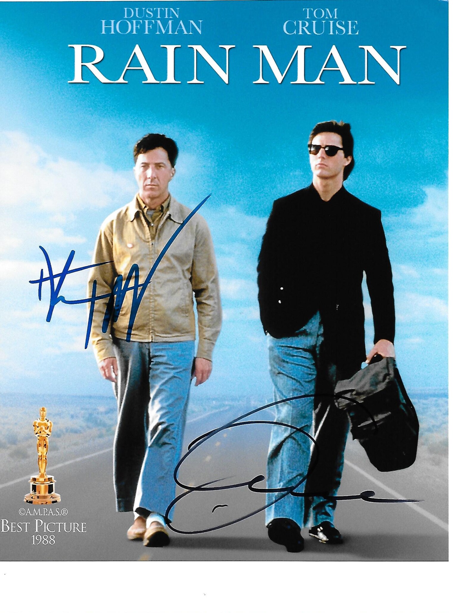 Best Picture "the RAIN Man" Cast Autographed 8x10 Photo With Cruise and ...