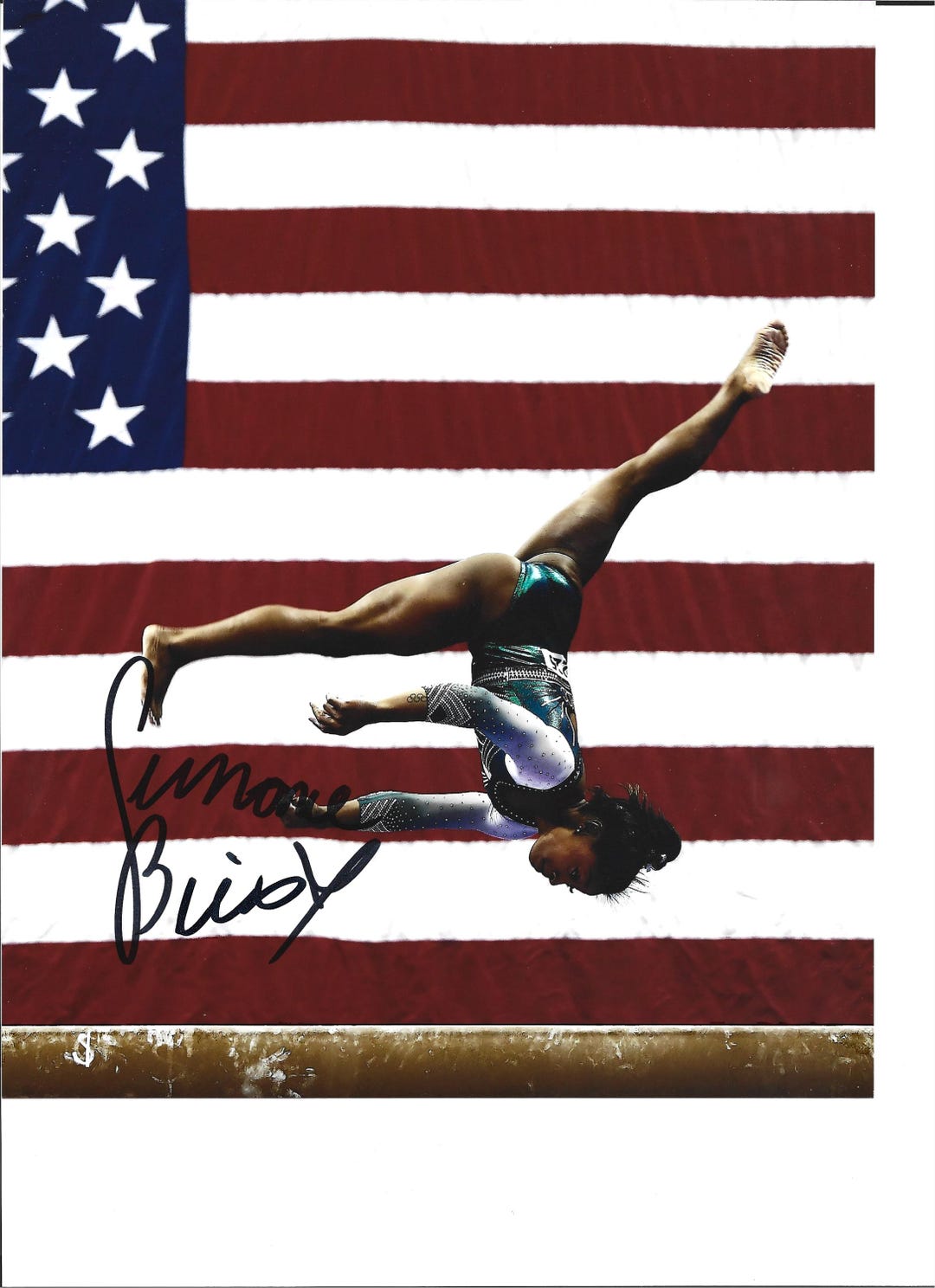 Olympic Gold Medalist Simone Biles Great Looking Signed Action 8x10 ...
